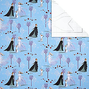 Hallmark Disney Frozen & Princess Multi-Roll Christmas 12M Wrapping Paper Pack - 3 Rolls in 2 Designs