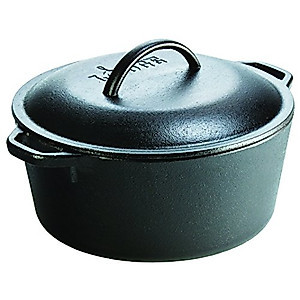 Lodge Seasoned Cast Iron 5 Piece Bundle. 10.5" Griddle, 8" Skillet, 10.25" Skillet, 10.25" Dutch Oven, and 10.25" Lid