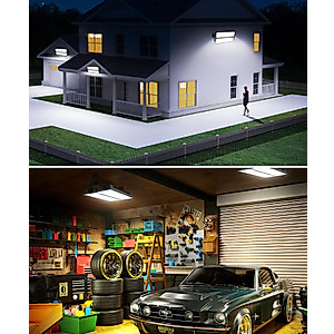 2 Pack 120W LED Shop Lights, 1000W Equiv 16000lm Super Bright LED Garage Light, IP66 Waterproof Outdoor Flood Light with Plug, 5000K Daylight White LED High Bay Light for Workshop Yard Garage Factory