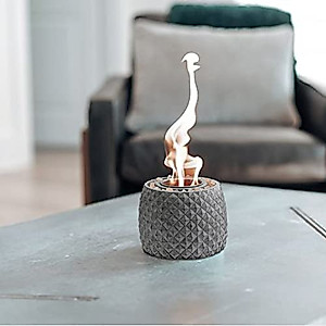 Tabletop Fire Pit Indoor,Tabletop Fireplace Concrete, Pineapple Shape Small Fire Bowl, Portable Tabletop Fire Pit (Grey)