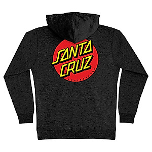 SANTA CRUZ Men's Pullover Hooded Sweatshirt Classic Dot Skate Sweatshirt, Charcoal Heather, Size: Large
