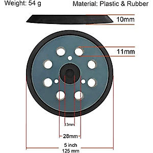 5 Inch 8 Hole Hook and Loop Replacement Sander Pad for Makita BO5010, BO5030, BO5031, BO5041, XOB01 Random Orbital Sanders