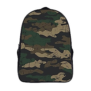 Camo Camouflage 16 Inch Backpack Durable Laptop Backpack Casual Shoulder Bag Travel Daypack