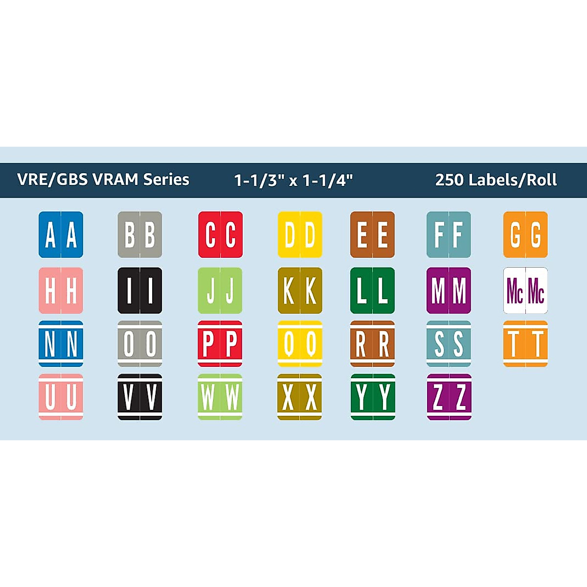 Doctor Stuff - File Folder Labels, Alphabet Letter O, VRE/GBS 8850 - VRAM Series Compatible Alpha Stickers, Gray, 1.3" x 1.25", 250/Roll