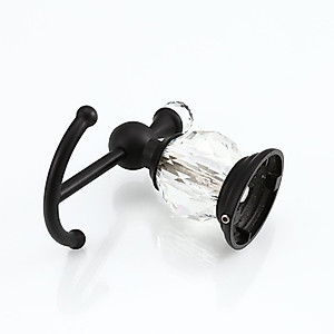 Ruddock Black Oil Brass Bath Towel Hooks Crystal Luxury Antique Bathroom Accessories Wall Mounted (Black)