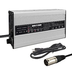 Abakoo 54.6V 4A Battery Charger Power Supply Adapter for 48V 13S Lithium Battery with 3-Pin XLR Connector