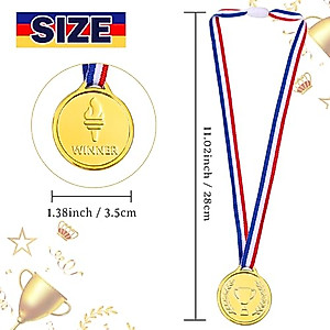 Caydo 72 Pieces Children's Gold Plastic Winner Award Medals for Kids Party Favor Decorations and Sports
