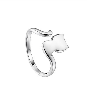 VIKI LYNN Sterling Silver Rings Cute Cat Tail Ring Gifts for Women Ring Size 4.5