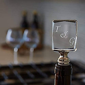 3D Crystal Photo Wine Stopper - 3D Crystal Picture Engraved, Personalized & Custom - Gift for Father's day, Anniversary, Pet, Memorable Gift, and Keepsake