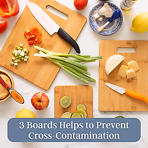 Totally Bamboo 3-Piece Bamboo Wood Cutting Board Set, 3 Assorted Sizes