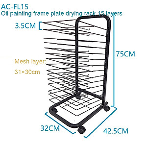 YSCMX Mobile Art Drying Rack for Classroom Drying Rack for Art Drying Rack for Art Metal Wire Work Display Rack, Art Carts with Wheels for Classroom Art Studios and Home Use. Drying & Print Racks