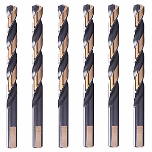 6 PCS,7/16", Black and Gold Twist Drill Bits