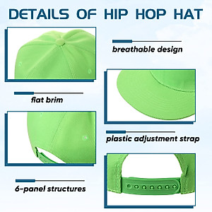 24 Pcs Classic Snapback Hats Baseball Cap Hip Hop Style Flat Bill Hats for Men Women Adjustable Trucker Hat Unisex Sport Cap, 24 Solid Colors