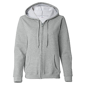 Gildan Women's Full Zip Hooded -Sweatshirt, Sport Grey, Large