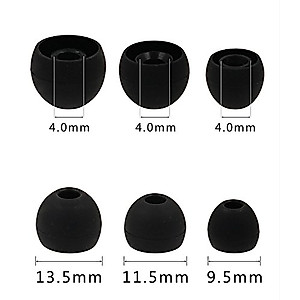 ALXCD Eartips for Sony in-Ear Headphone, (S/M/L) 6 Pair Silicone Replacement Ear Tips Cushion, Fit for Sony MDR XBA Series in-Ear Headset MDR-XB50AP XBA-H1 etc.[6 Pair/Black]