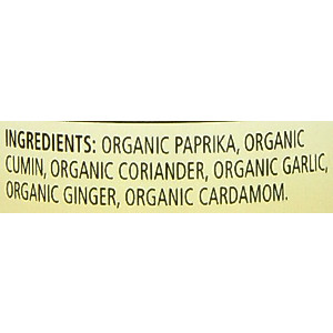 Frontier Co-op Organic Tandoori Masala Seasoning, 1.8 Ounce Jar, Paprika, Cumin, Coriander, Garlic, Ginger, Cardamom, Kosher
