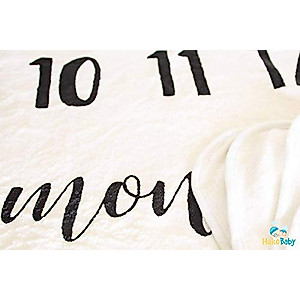 HakoBaby Baby Monthly Milestone Blanket, Premium 265GSM Soft Flannel Fleece Large Photography Background Blanket for Baby Boys and Girls, Photo Prop for Newborn 1 to 12 Months, for Mom, 47”x47” Large