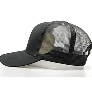 MUNULA Oversize Large Mesh Trucker Hat Big Head Hats for Men XXL Baseball Cap Breathable Dad Hat Adjustable 22.8"-24.8" (Black)