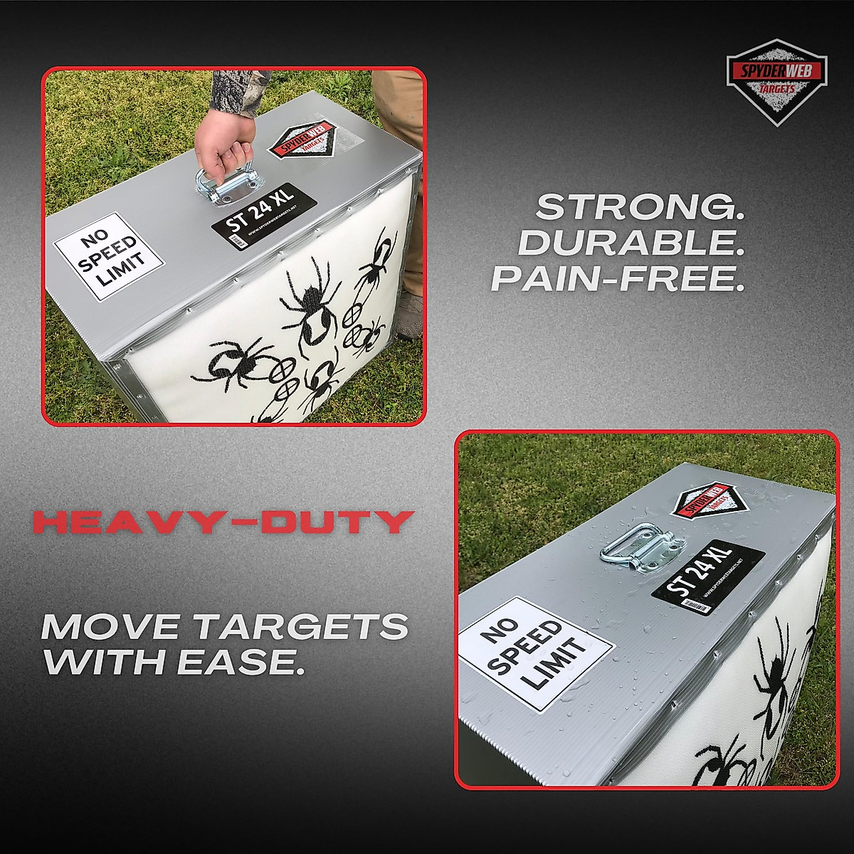 SpyderWeb ST24XL-Crossbow Archery Target for 500 FPS or More-24x24x16-Field Tip Only-No Speed Limit Stopping Power