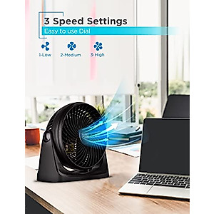 BLACK+DECKER Turbo Desk Fan – Electric Portable 7 Inch Table Fan with Adjustable Tilt for Quiet Cooling, Black