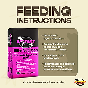Extreme Dog Fuel Elite Nutrition Chicken & Brown Rice 22-12 for Dogs All Life Stages - Dog Probiotics for Digestive Health, Essential Pet Supplement for Overall Wellness - 20 LB