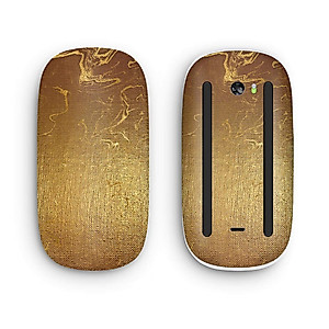 Design Skinz Molten Gold Digital Foil Swirl V11 Vinyl Decal Compatible with The Apple Magic Mouse 2 (Wireless, Rechargable) with Multi-Touch Surface