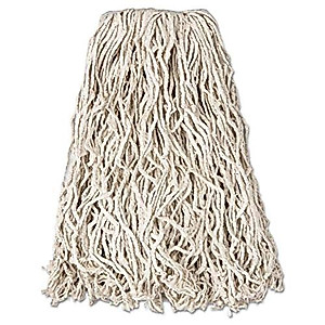 Rubbermaid Commercial V117 Economy Cut-End Cotton Wet Mop Head, 20Oz, 1" Band, White, 12/Carton