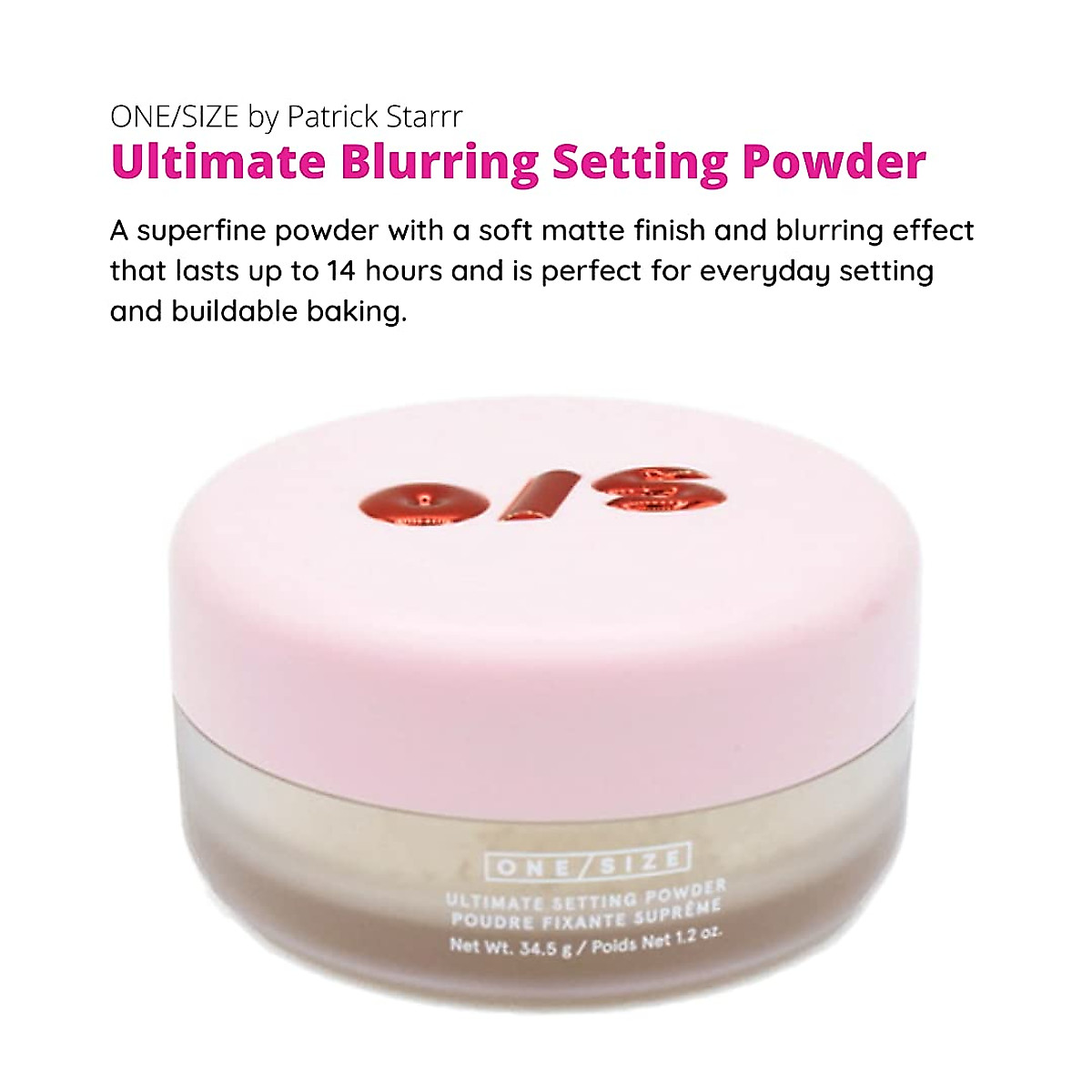 One Size by Patrick Starrr Ultimate Blurring Setting Powder - Universal Translucent for Fair to Medium Dark Skin - Superfine Face Loose Powder Makeup, Matte Finish