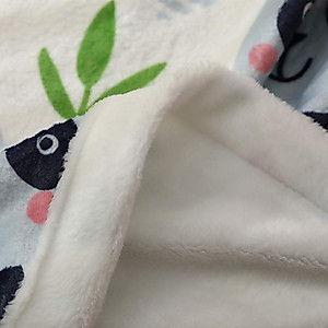 Panda Blanket Pandas Throw for Girls Cute Pandas Gifts Soft Flannel Panda Blankets for Panda Lovers Flowers Panda Stuffed Decor (Natural Panda, 50 x 60 Inch)