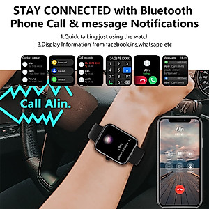 Azgqswr Boost Your Productivity with Our Innovative Smart Watch for Android iPhone - Bluetooth Call, IP68 Waterproof, and 60+ Sports Modes
