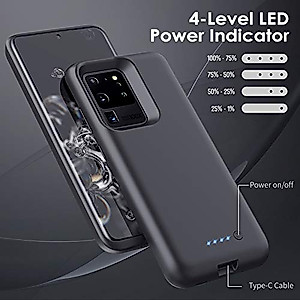 Battery Case for Galaxy S20 Ultra 8500mAh, Portable Charging Case Protective Rechargeable Extended Battery Pack for Samsung Galaxy S20U 5G (6.9 inch) Charger Case -Black