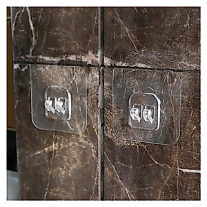 RTYUIE Transparent Household Plastic Hook Kitchen Waterproof Sticky Hook Bathroom Rack Sticker Sticky Wall Super Glue Hook Hanger Easy to Install (Color : 4)