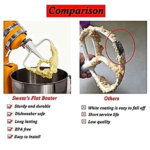 K5AB K5SS Stand Mixer Flat Beater Blade for Kitchen Aid 5-QT Coated Flat Beater 9707670 W10807813 PS983355 AP3881259