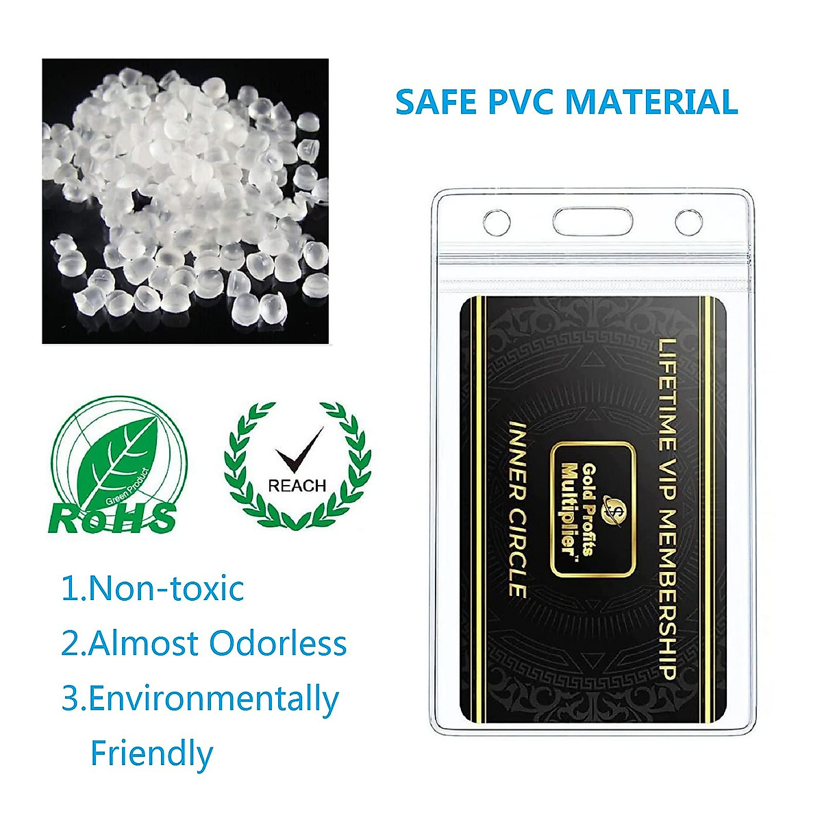 120 Pack Vertical ID Badge Holders for Lanyards - Waterproof, Clear