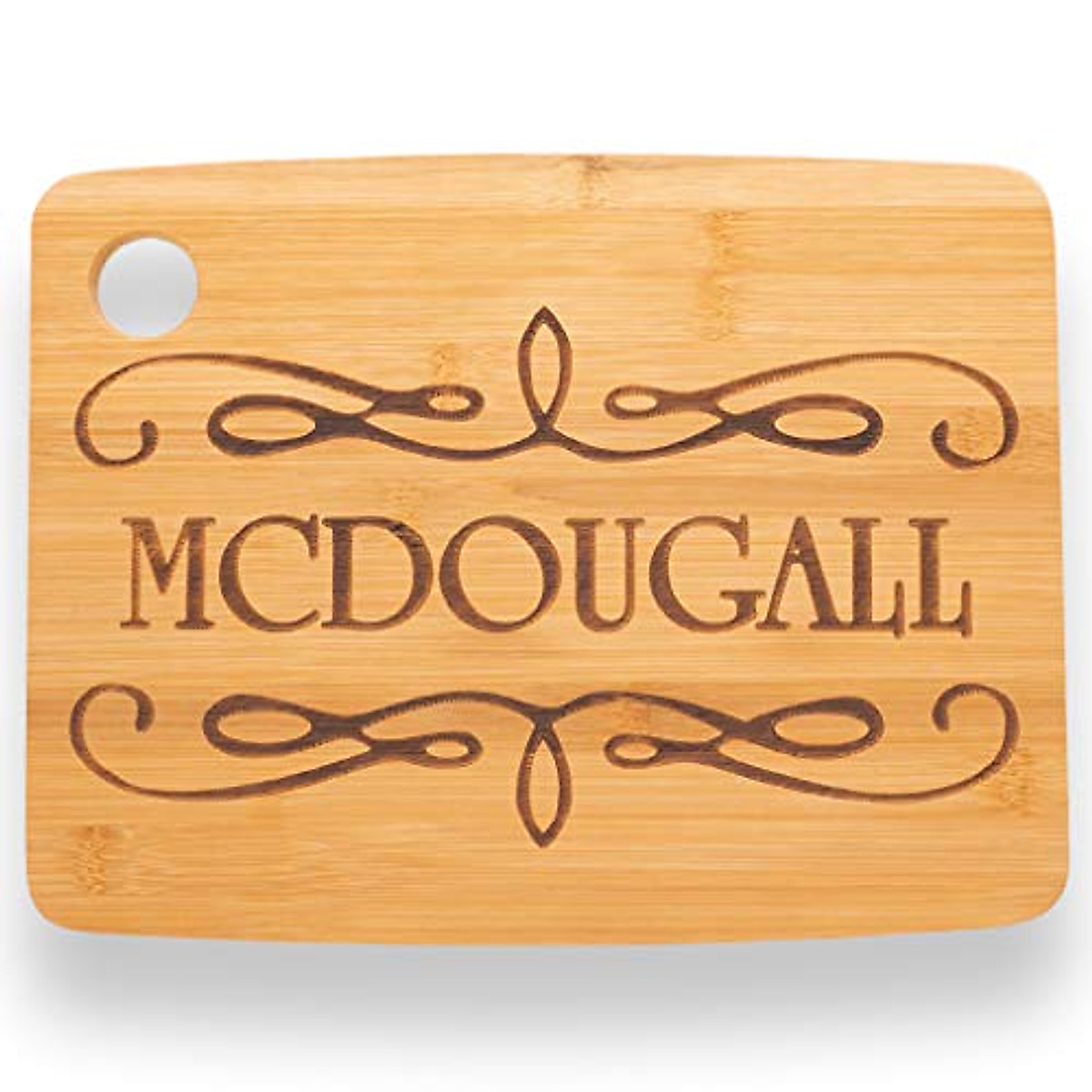 Custom Catch Personalized Cutting Board Wedding Gift - Durable Bamboo (Scroll)