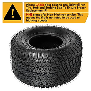 WEIZE 18X9.50-8 Lawn Mower Tire, 18X9.5-8 Tractor Turf Tire, 4 ply Tubeless, 1040lbs Capacity, Set of 2