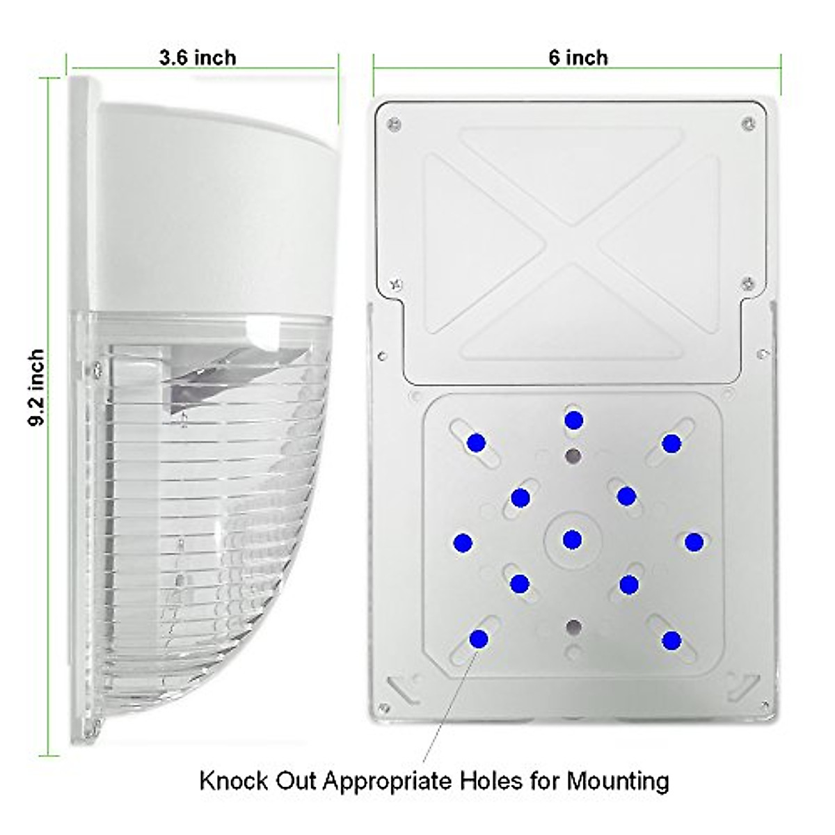 26W 3000LM LED Wall Pack Light, 100-277Vac 5000K Daylight, Photocell Dusk to Dawn Wall Pack, 150-250W MH/HPS Replacement, Outdoor Security Lighting Fixtures, Clear Lens (4-Pack White)