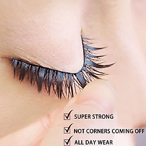 SMSUX Black Eyelash Glue Super Strong Hold Waterproof Eyelash Adhesive for False Lashes 0.176oz 1PCS