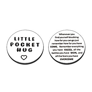 Inspirational Gifts for Women Men Little Pocket Hug Recovery Gifts Motivational Keychain from Depression Surgery Suicide Addiction Alcoholics Sobriety Presents for Cancer Survivor Warrior Fighter