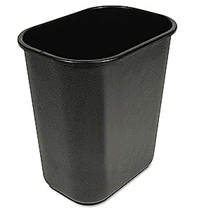 Boardwalk 3485202 28 Quart Plastic Soft-Sided Wastebasket - Black