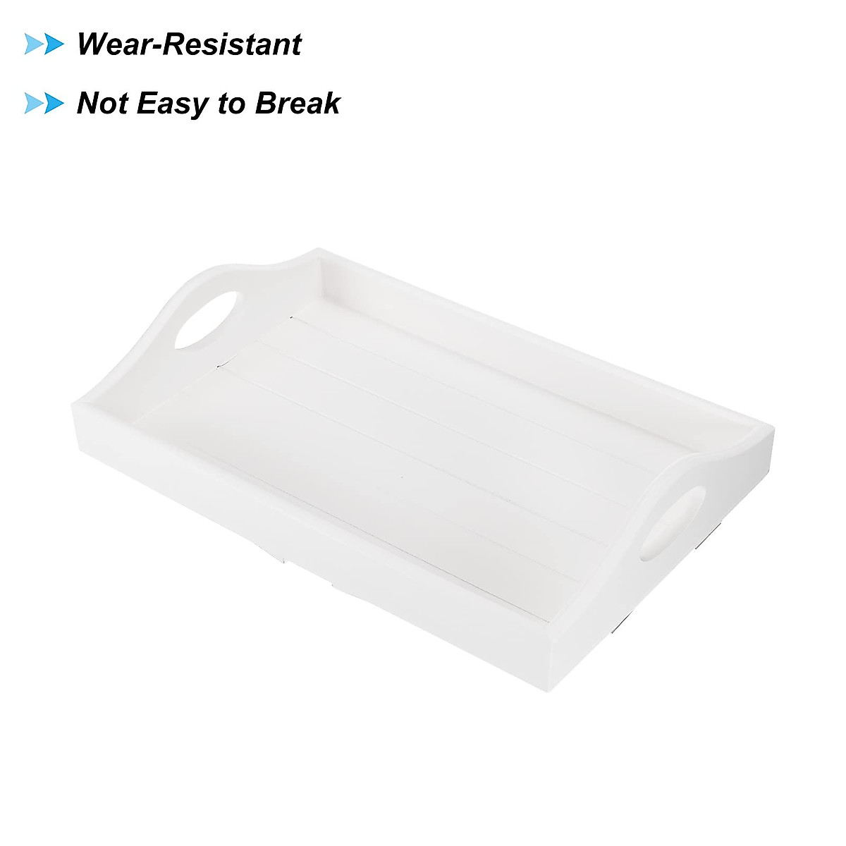 PATIKIL Sofa Armrest Tray, 2 Pack Arm Table Couch Tray Clamp on Table Portable Sofa Arm Table Wooden Couch Serving Platter for Drinks Eating, White