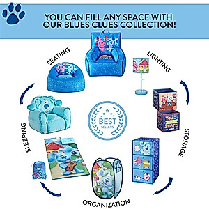 Idea Nuova Blue's Clues Kids Collapsible Storage Organizer Bin with Front Pocket,9" H x 10" W x 15" L