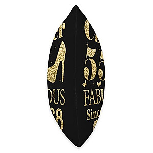 Yellow Shoe 55th Birthday Tee Gifts For Womens Chapter 55 Fabulous Since 1968 55Th Birthday Gift for Ladies Throw Pillow, 18x18, Multicolor