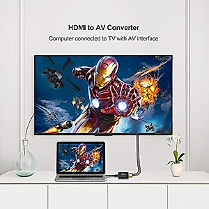 HDMI to AV Converter, HDMI to RCA Adapter, 1080p HDMI to AV 3RCA CVBs Composite Video Audio Converter Adapter for TV/PS3/VHS/VCR/DVD/PC/Blu-Ray DVD