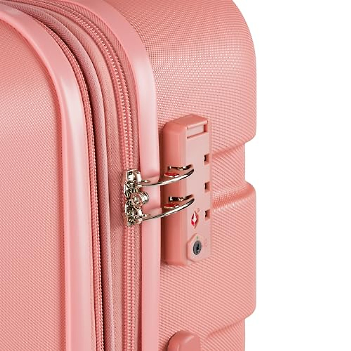 SwissGear 7366 Hardside Expandable Luggage with Spinner Wheels, Coral Almond, Checked-Medium 23-Inch