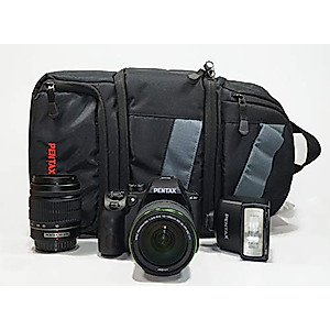 Pentax K-70 Weather-Sealed DSLR Camera with 18-135mm Lens (Black) Bundle with 50-200mm Lens, AF-200FG Flash, and Bag