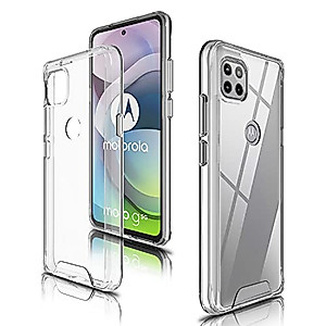 Guarishel Crystal Clear Case for Motorola One 5G Ace Phone Case, [Not-Yellowing] [Military Drop Protection] Upgraded Shockproof Protective Phone Case for Moto One 5G Ace 6.5 inch - Slim Fit