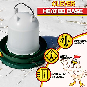 My Favorite Chicken Chicken Water Heater and Deicer - Electric Poultry Waterer for Winter - Portable Design, Freeze Proof Chicken Supplies for Outdoor Use - Water Heater and Warmer for Outside