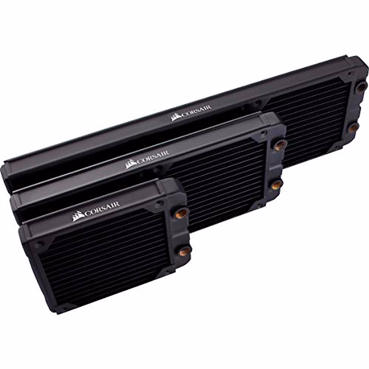CORSAIR Hydro X Series XR5 280 mm Water Cooling Radiator (Dual 140 mm Fan Mounts, Easy Installation, Premium Copper Construction, Polyurethane Coating, Integrated Fan Screw Guides) Black