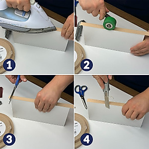 Birch Wood Veneer Edge Banding 3/4 inch x 25 ft Pre Glued Adhesive Edging Trim Tape Iron On Flexible Strip Roll Laminate Cabinate Countertop Furniture Shelf MDF Board Paintable Molding Easy Trimmer